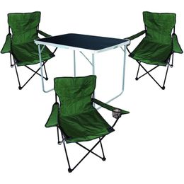 Mojawo 4-tlg Campingsessel Grün + Campingtisch-MMC330870B+3xMPO2432