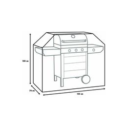 Schutzhülle 155x70x100 cm Universal Gasgrills Grillwagen Abdeckung - Primaster