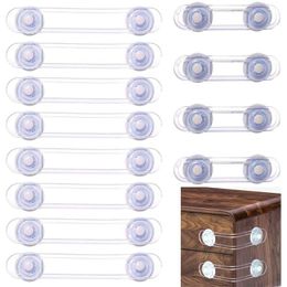 12 Stück Möbelschlösser Kindersicherung Transparent Babysicherheitsschloss für Schublade Schrank Kühlschrank 8 Lang+4 Kurz