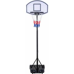 Höhenverstellbarer Basketballkorb mit Ständer 140-215 cm Basketballständer für Kinder & Erwachsene Höhenverstellbar & Freistehend - Schwarz, weiß