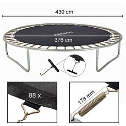 Sprungmatte ø 376 cm für Trampoline mit ø 430 cm 178 mm Federn 88 Ösen - Arebos