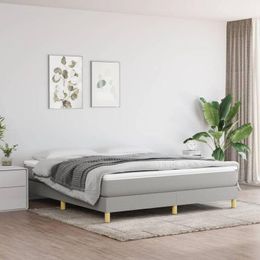 MAISONCHIC - Boxspringbett Doppelbett Bett für Schlafzimmer Hellgrau 160x200 cm Stoff DE90097 - Grau