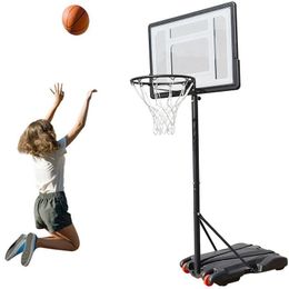 Basketballständer rollbar mit Ständer,Outdoor und Indoor Spielzeug für Kinder,82 x 58 x 245cm - Haloyo