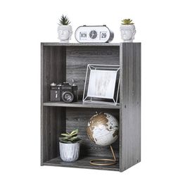 IRIS OHYAMA - Aufbewahrungsmöbel, Bücherregal, 2 feste Regale, Design,Multifunktional, Büro, Eingang, Schlafzimmer, Wohnzimmer - Basic Storage Shelf