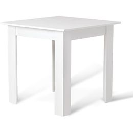 Miadomodo Esstisch - Quadratisch, 80x80x76,5 cm, für 4 Personen, aus mdf, Platte in Weiß, Klein - Küchentisch, Esszimmertisch, Speisetisch, Tisch für