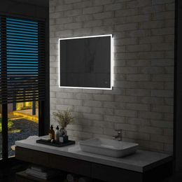 Badezimmer-Wandspiegel mit led und Touch-Sensor Badspiegel Spiegel mit Licht 80 x 60 cm BNTED768634 MAISONCHIC