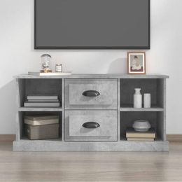 Bonnevie - Moderne TV-Möbel, TV-Lowboard TV-Schrank für das Wohnzimmer Betongrau 99,5x35,5x48 cm Holzwerkstoff -FV59860 - Grau