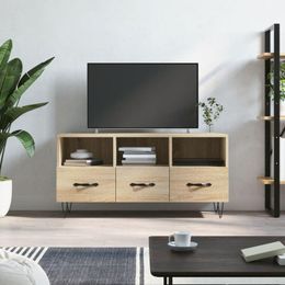 TV-Schrank, TV-Lowboard, tv Möbel, Fernsehschrank Moderner Stil Sonoma-Eiche 102x36x50 cm Holzwerkstoff NMKS98767 MAISONCHIC