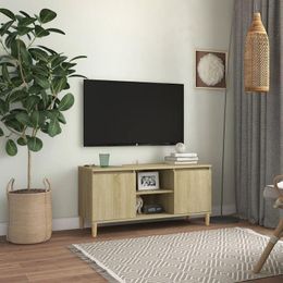 MAISONCHIC - TV-Schrank TV-Lowboard Fernsehschrank mit Massivholz-Beinen Sonoma-Eiche 103,5x35x50 cm BRYJ989095