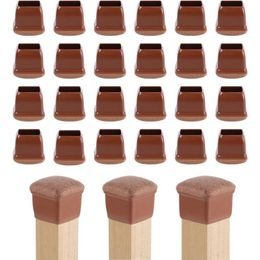 24 Stück Silikon-Stuhlbeine 19–25 mm Stuhlbeinschoner, Stuhlbeinschoner für Möbel, rutschfeste Tischdecken, Möbelbeinschoner aus Holz, braun