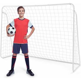 Fußballtor, 215×76×152cm Fussballtore Outdoor mit abriebfestem Netz, wetterfestes Fußballtor, Outdoor Torwand für Freizeit & Training, Soccertor für