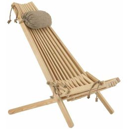 Ecofurn Liegestuhl aus Holz (Lärche) EcoChair (Kissen geschenkt)