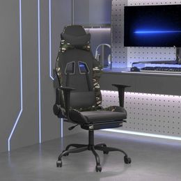 MAISONCHIC - Gaming-Stuhl mit Massage Schreibtischstuhl Chefsessel Fußstütze Schwarz Tarnfarben Kunstleder DE45259