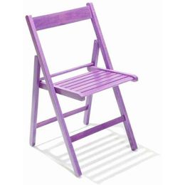OKAFFAREFATTO - Set mit 4 klappbaren Stühlen aus violettem Buchenholz