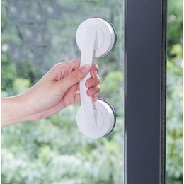 Rhafayre - Glastür- und Fenstergriffe, Badezimmer-Schiebetüren, Schränke, Griffe ohne Löcher, Kühlschrankgriffe, Haltegriffe für die Dusche (weiß)