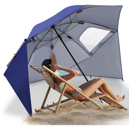 Swanew - Sonnenschirm Gartenschirm Strand Schirm Terrasse Hawaiischirm Regenschirm 210cm - Blau