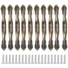 Petites Ecrevisses - 10 Stück Vintage Schrankgriffe Antike Möbeltürgriffe Bogenzüge mit Schrauben Bronze - 64mm
