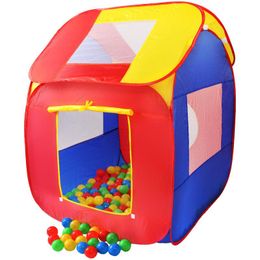 Spielzelt + 200 Bälle + Tasche Kinderzelt Bällebad Haus Kinderspielzelt - Mehrfarbig - KIDUKU