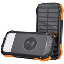 Choetech - Solar Powerbank B659 mit induktivem Laden 10000mAh Qi 5W orange 5V