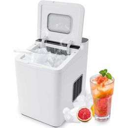 Elektrischer Eiswürfelzubereiter, Ice Maker 12kg/24H, Tragbare und kompakte Eismaschine mit Selbstreinigung, 9 Würfel in 6 Minuten, mit Eiskorb und