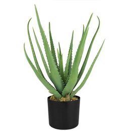Decovego - Aloe Vera Pflanze Kunstpflanze Kunstbaum Künstliche Plastik Pflanze im Topf Künstlich Kunst Pflanze Sukkulente Innendekoration Deko 50 cm