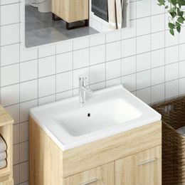 Waschbecken,Handwaschbecken,Waschtisch Weiß 71x48x19,5 cm Rechteckig Keramik NCEBE552185 MAISONCHIC
