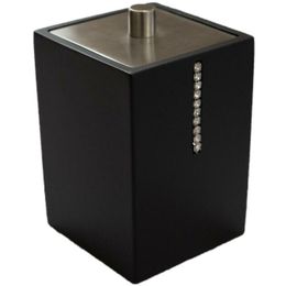 Wattepadhalter Wattepadspender Schwarz 7 x 7 x 10cm Polyresin, 7 x 7 x 10cm, Schwarz