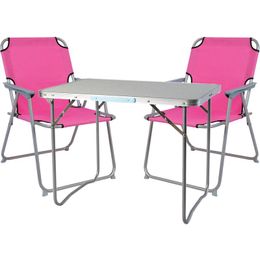 INDA-EXCLUSIV 3-teiliges Campingmöbel Set pink 80x60x68cm-DMC330871+2xDPO2600PI