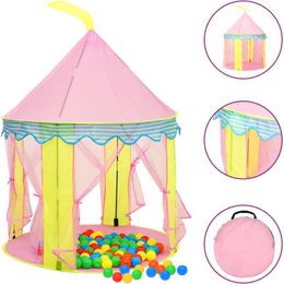 Kinder-Spielzelt, Kinderzelt für drinnen, Faltbares Kinderspielzelt mit 250 Bällen Rosa 100x100x127 cm KLI34494 MAISONCHIC