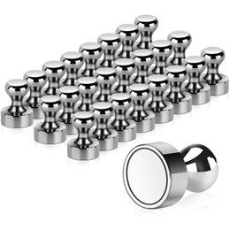 Minkurow - Neodym-Magnete, 24 Stück, 12 x 16 mm, extrem starke Metallmagnete – konisch zulaufende Magnete aus Edelstahl, Magnete für Magnettafeln,