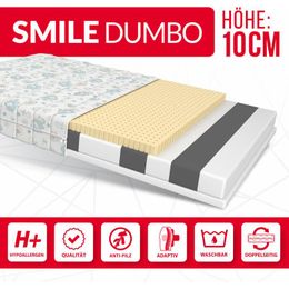 Matratze 90x200 cm smile Kaltschaum H3 latex Höhe 10 cm dumbo - Weiß