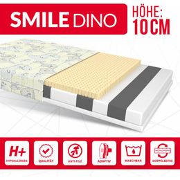 Matratze 90x200 cm smile Kaltschaum H3 latex Höhe 10 cm dino - Weiß