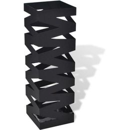 Schirmständer Schirmhalter Gehstock Stahl schwarz quadratisch 48,5 cm 09311