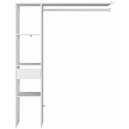 Kleiderschrank 3 Fächer, 1 Schublade, Garderobe 138 x 40 x 180 cm elysee - Weiß