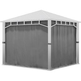 Toolport 4 Seitenteile für Gartenpavillon Sunset Superior 3x3 m - Polyester ca. 180 g/m² - mit Reißverschluss - grau - loft grey