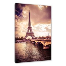 Pixxprint Leinwandbild Eiffelturm in Paris