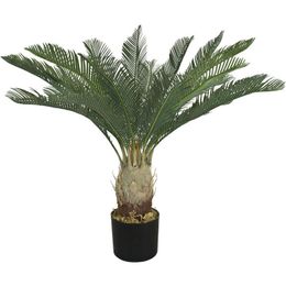 Decovego - Künstliche Palme groß Kunstpalme Kunstpflanze Cycas Palme Cycaspalme künstlich Plastikpflanze Balkon Palmenfarn Farnpalme Deko 80 cm hoch