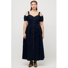 Ulla Popken Jerseykleid Trachtenkleid Knopfleiste Herzausschnitt