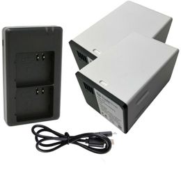 TRADESHOP 3in1 Set: 2x Akku (15000mAh) + Doppel Dual Ladegerät inkl. Micro-USB-Kabel kompatibel mit Arlo Netgear Überwachungskamera Sicherheitskamera