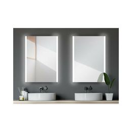 Loft Badspiegel 50 x 70 cm - Badezimmerspiegel mit led Beleuchtung in neutralwei� � Spiegel mit An-Aus Taster am Rahmen - Talos