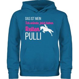 Shirtracer Hoodie Mein ich würde jetzt lieber Reiten Pulli weiß Pferd