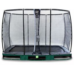 EXIT Elegant Premium Inground-Trampolin 214x366cm mit Deluxe Sicherheitsnetz - grün - Grun