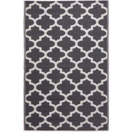 Homescapes - Outdoor-Teppich Nola aus Polpropylen mit schwarz-weißem Muster, 120 x 180 cm - Schwarz und Weiß