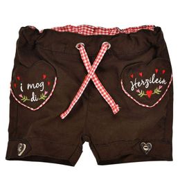 BONDI Trachtenlederhose Mädchen Kunstleder Shorts Hose 'Alpenglück' 86764