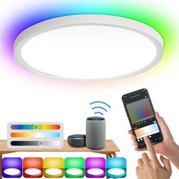 24W Smart led Deckenleuchte mit RGB-Bluetooth, dimmbar - Flurlampe, Keller, Deckenlampe - Weiß - Swanew