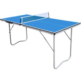 Cougar Tischtennisplatte Mini 1500 Basic Klappbar in Blau Indoor klappbarer & tragbarer Tischtennistisch Ping Pong Tisch für Kinder & Erwachsene 150 x 67 x