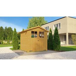 Gartenhaus 316 Gr.1 198x148 Gerätehaus aus Holz in Braun, Geräteschrank mit 19 mm Wandstärke, Gartenhaus mit Montagematerial - Braun - Weka