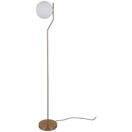 Italux - Carimi - Moderne Stehlampe Honey Brass 1 Light mit weißem Schirm, E27