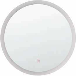 Beliani Badspiegel Silber / Transparent 58 x 58 cm mit LED-Beleuchtung und Touch-Sensor-Schalter Badezimmer Schlafzimmer rund Modernes Design - Silber