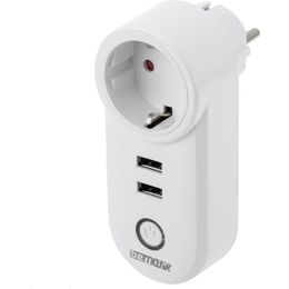 BeMatik - Smart Plug 16A 3680W WiFi White mit zwei USB-Anschlüssen, die mit Google Home, Alexa und ifttt kompatibel sind